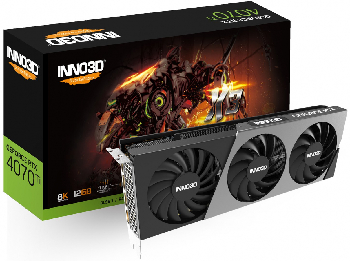Videokarte Inno3D Geforce RTX 4070 ti x3 12GB - Videokartes (VGA ...